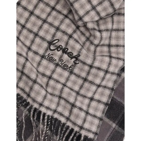 COACH Patchwork Plaid Wool Scarf