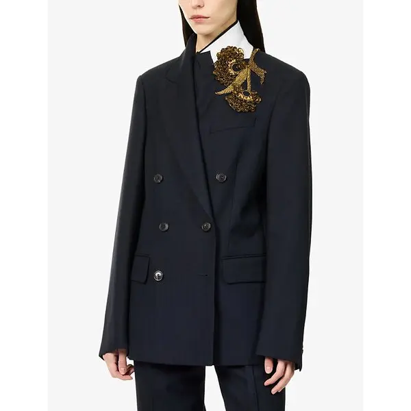 Dries Van Noten Barrysta Embellished Wool Blazer