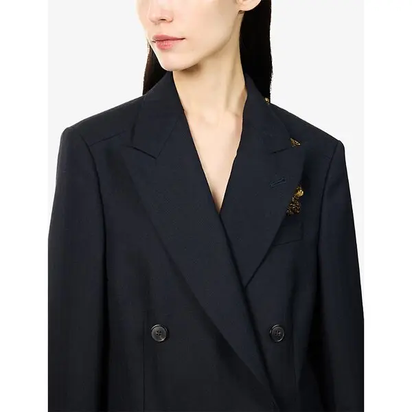 Dries Van Noten Barrysta Embellished Wool Blazer