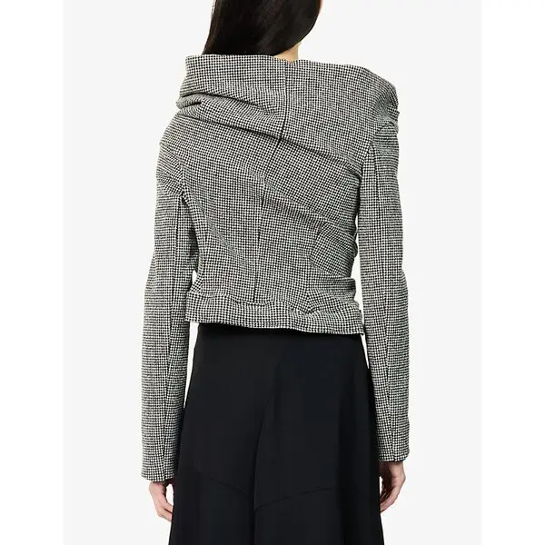 Junya Watanabe Asymmetric Cropped Wool-blend Jacket