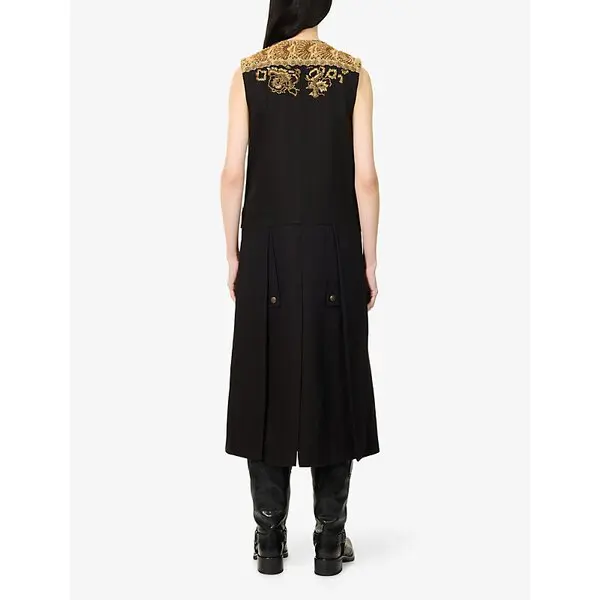 Dries Van Noten Genzel Embellished Cotton Gilet - Black