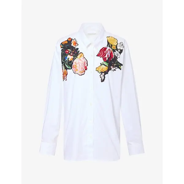 Dries Van Noten Cheers Embellished Cotton Shirt