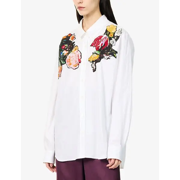Dries Van Noten Cheers Embellished Cotton Shirt