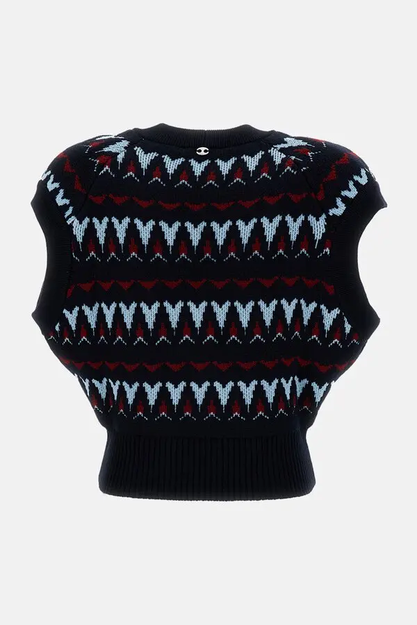 Rabanne Gilet In Maglia Con Scollo A V - Multicolore