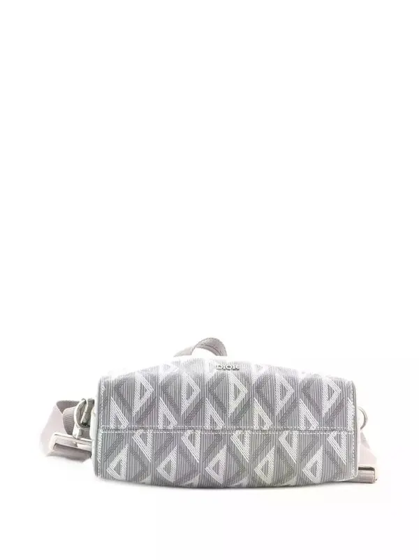 Dior Lingot Messenger Bag Cd Diamond Coated Canvas Crossbody Bag - Grey