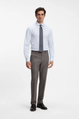 BOSS By Beckham Slim-fit Shirt In Striped Cotton
