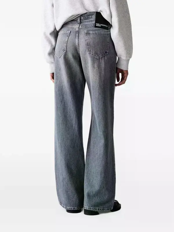 Karl Lagerfeld Washed Wide-leg Jeans