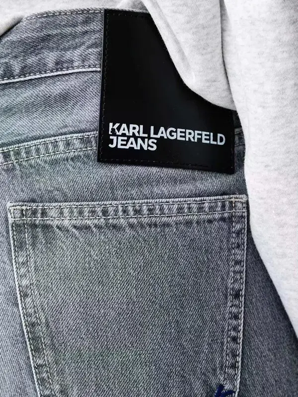 Karl Lagerfeld Washed Wide-leg Jeans