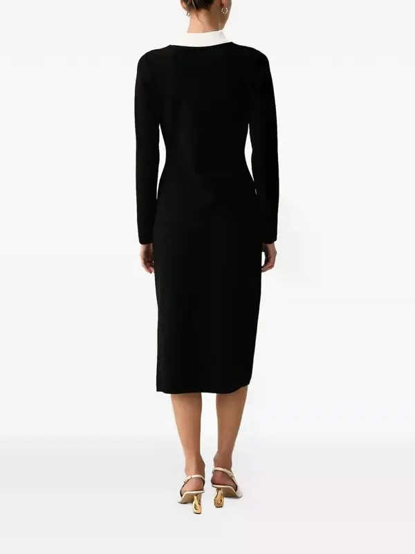 Karl Lagerfeld Logo-button Contrast-collar Midi Dress
