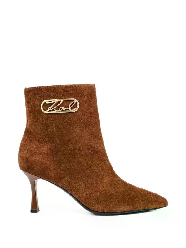 Karl Lagerfeld Logo-plaque Suede Ankle Boots