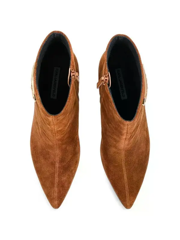 Karl Lagerfeld Logo-plaque Suede Ankle Boots