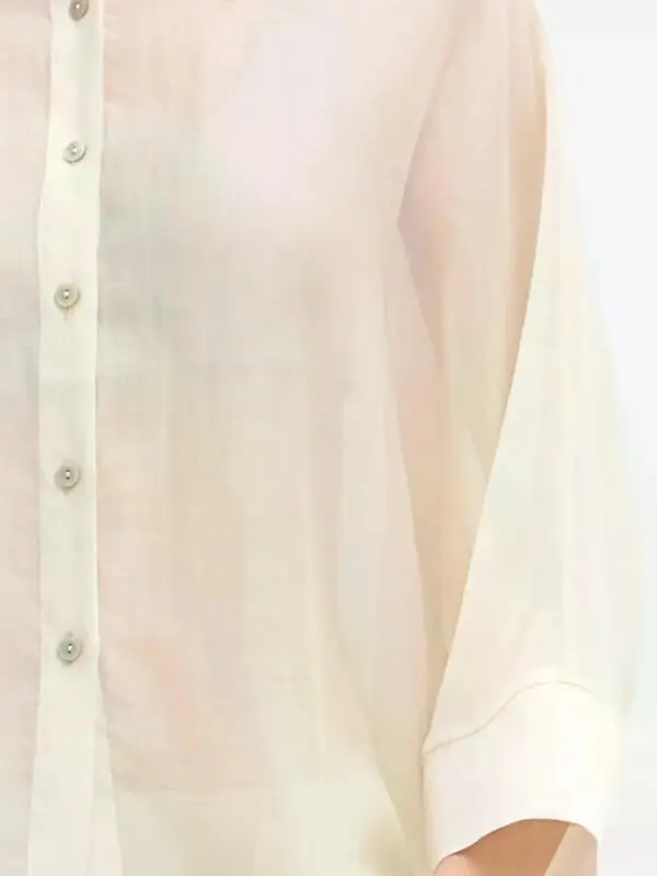 BENETTON Sheer Wide-sleeve Shirt - Neutrals
