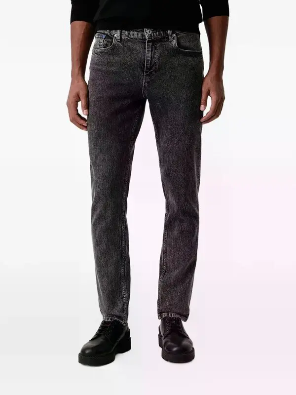 Karl Lagerfeld Acid-wash Logo-print Jeans