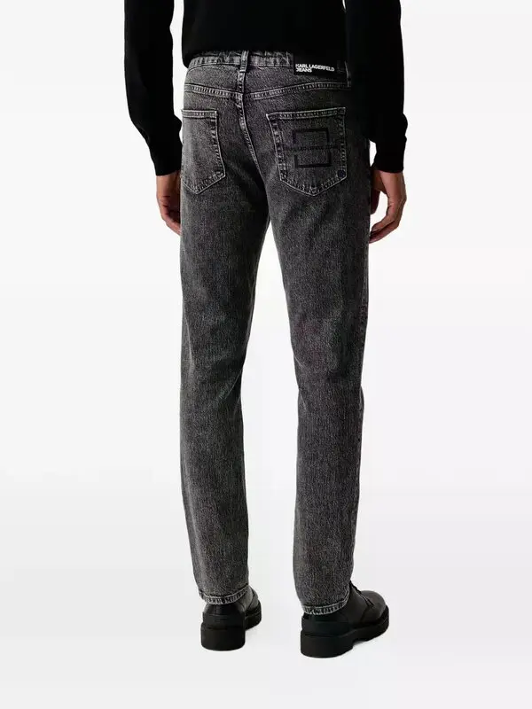 Karl Lagerfeld Acid-wash Logo-print Jeans
