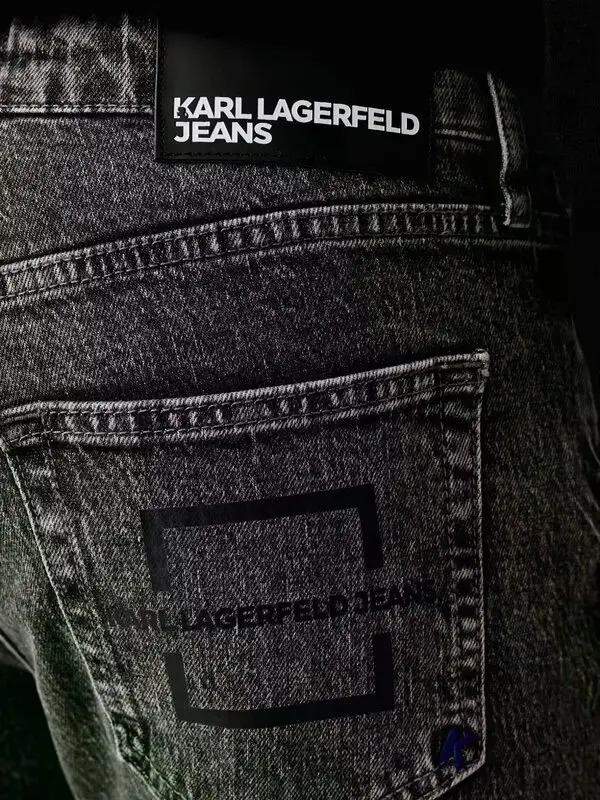 Karl Lagerfeld Acid-wash Logo-print Jeans