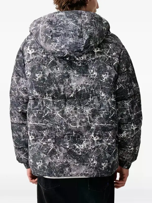 Karl Lagerfeld Marble-print Hooded Jacket