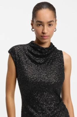 BOSS Asymmetric Sequined Dress