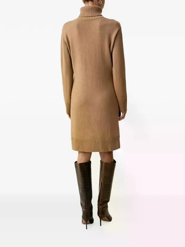 Karl Lagerfeld Logo-embroidered Roll-neck Mini Dress