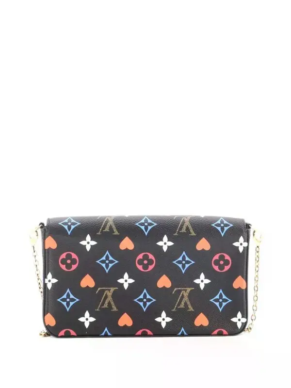 LOUIS VUITTON Felicie Pochette Limited Edition Game On Multicolor Monogram Clutch Bag - Black