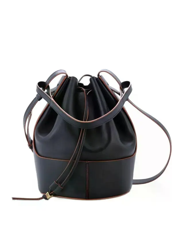 Loewe Balloon Leather Medium Bucket Bag - Black