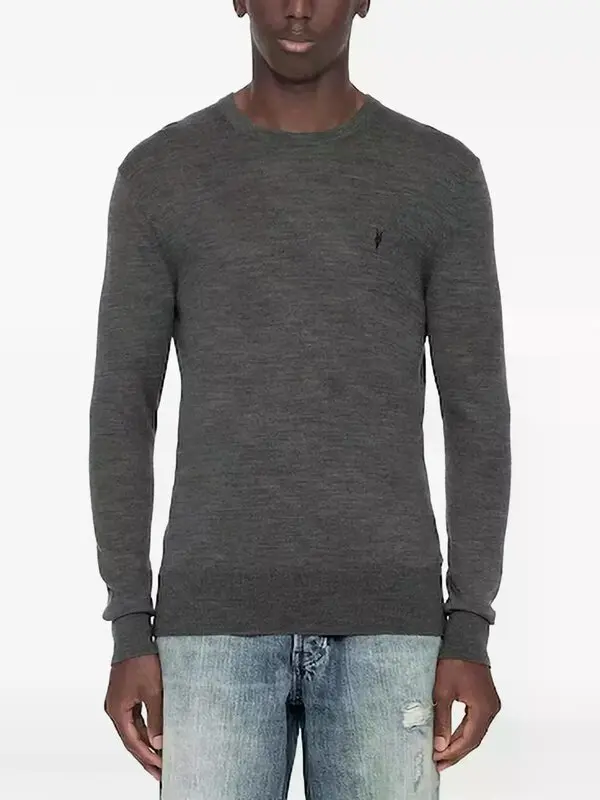 ALLSAINTS Mode Merino Wool Ramskull Jumper - Grey