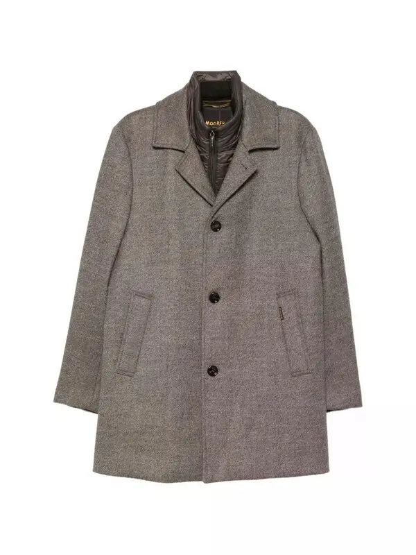 MOORER Button-up Layered-neck Coat