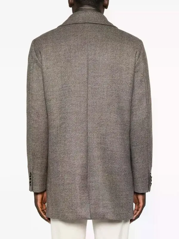 MOORER Button-up Layered-neck Coat