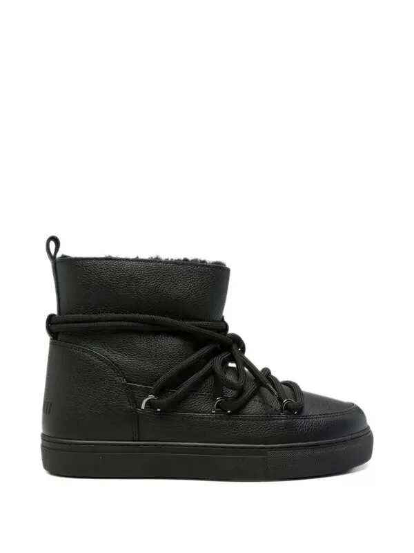 Inuikii Lace-up Pebbled-leather Boots