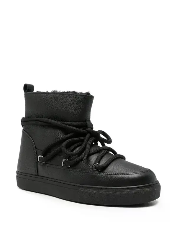 Inuikii Lace-up Pebbled-leather Boots