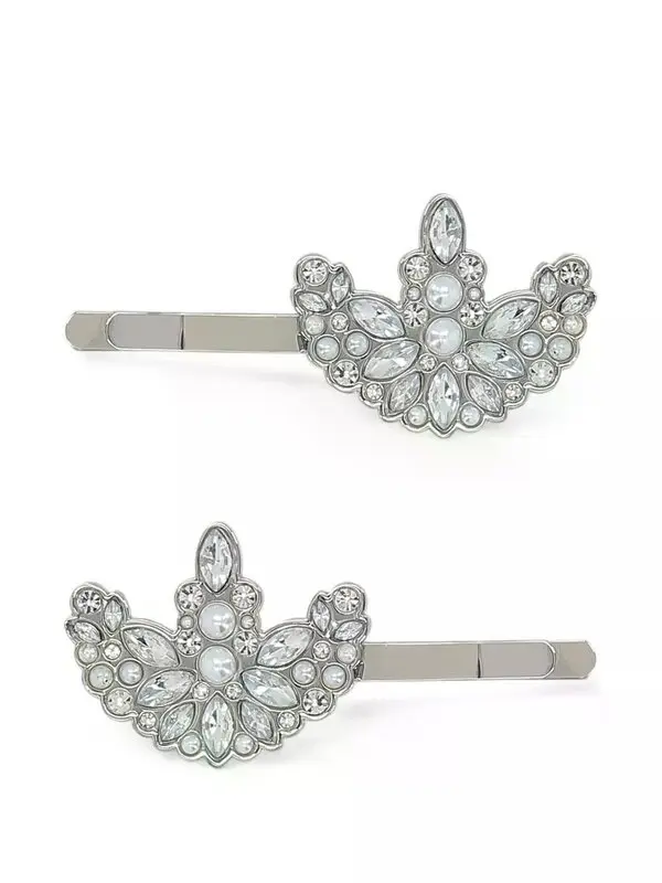 Adidas X Simone Rocha Crystal-embellished Trefoil Hair Clips