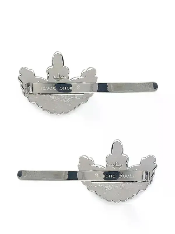 Adidas X Simone Rocha Crystal-embellished Trefoil Hair Clips