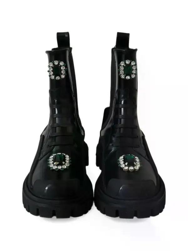 Dolce & Gabbana Jewel-embellished Leather Ankle Boots