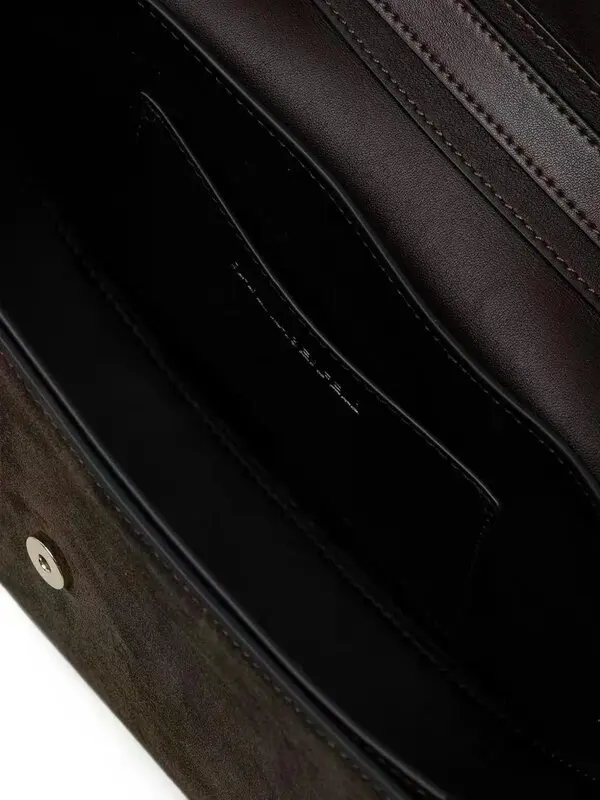 Karl Lagerfeld Logo-plaque Suede-panel Shoulder Bag