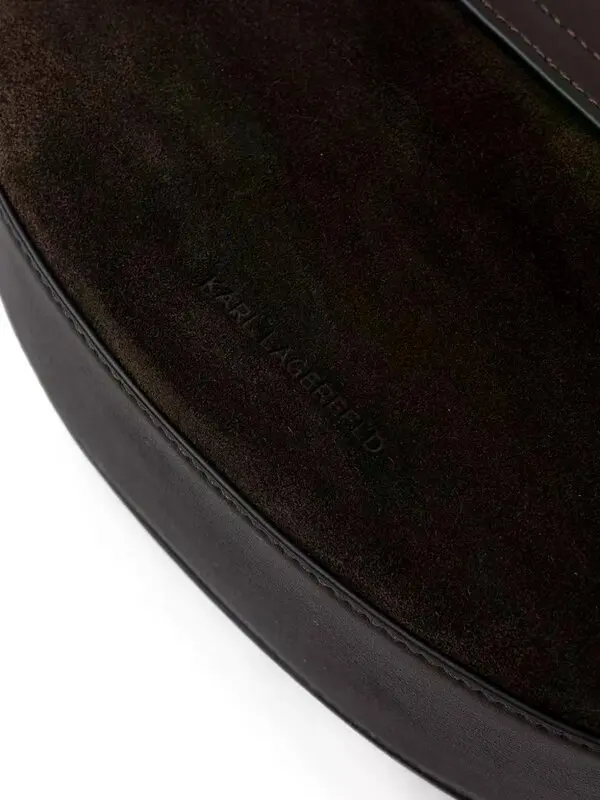 Karl Lagerfeld Logo-plaque Suede-panel Shoulder Bag