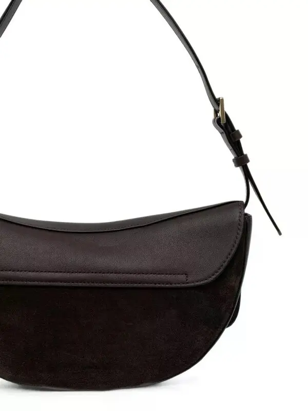 Karl Lagerfeld Logo-plaque Suede-panel Shoulder Bag