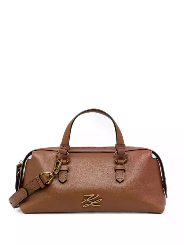 Karl Lagerfeld K/autograph Logo-plaque Leather Tote Bag - Brown