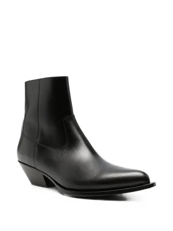 Celine Leon Leather Ankle Boots - Multicolor