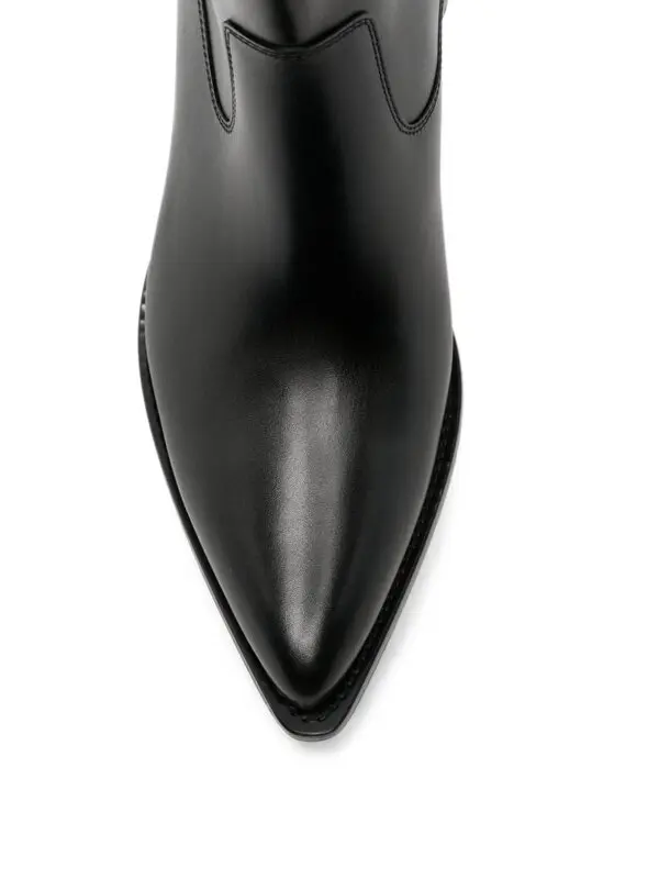 Celine Leon Leather Ankle Boots - Multicolor