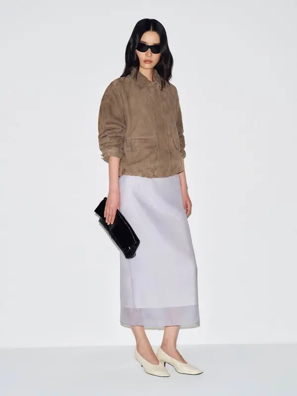REFORMATION Veda Taelor Bomber Jacket - Brown