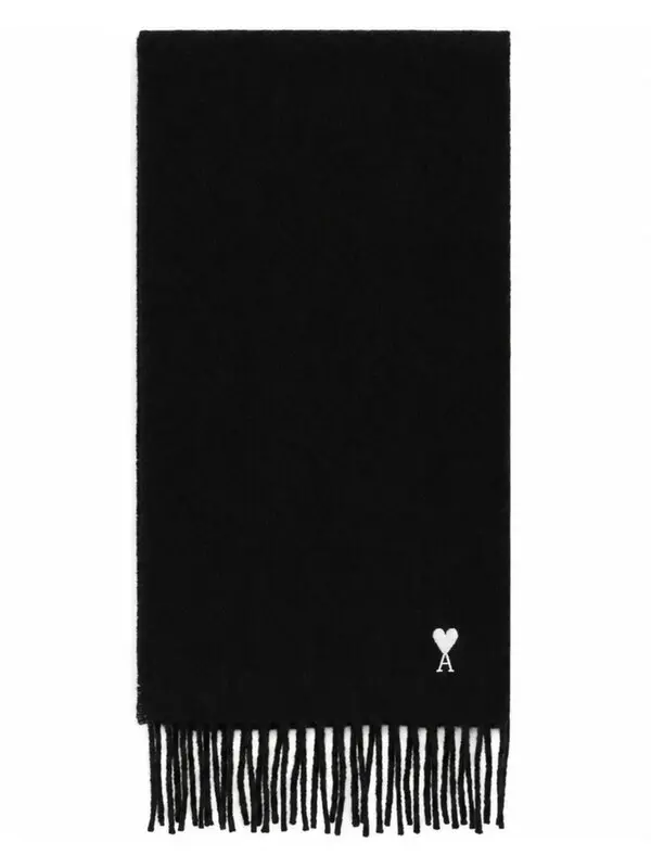 AMI Paris Wool Scarf - Black