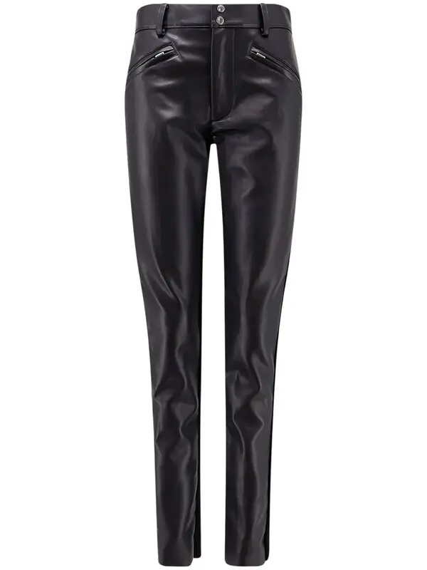 Sacai Slim-fit Faux Leather Trousers - Black