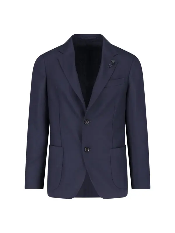 LARDINI 100% Virgin Wool Tailored Jacket - Blue