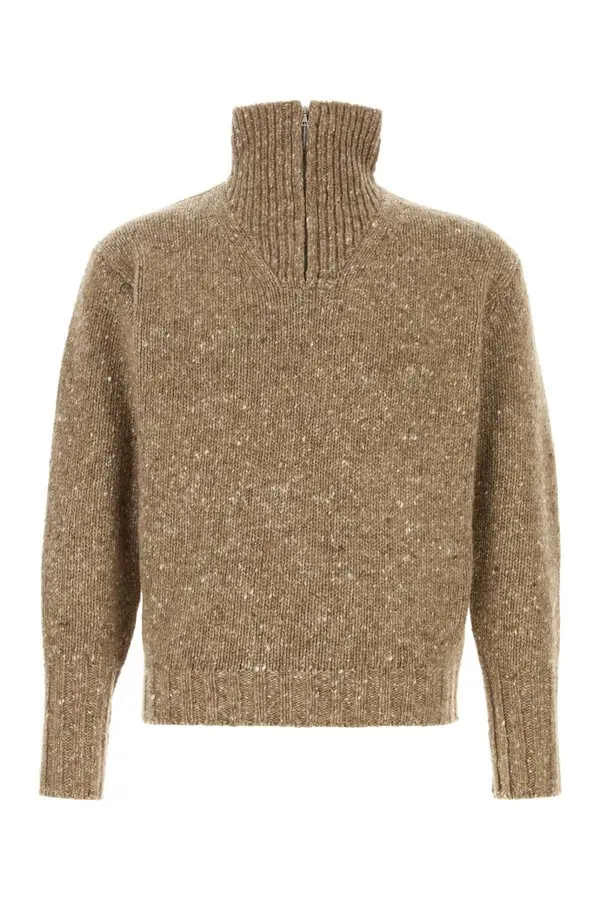 Auralee Melange Biscuit Wool Sweater For