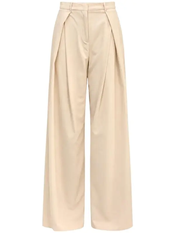 Max Mara Pleated Wide-leg Trousers - Beige