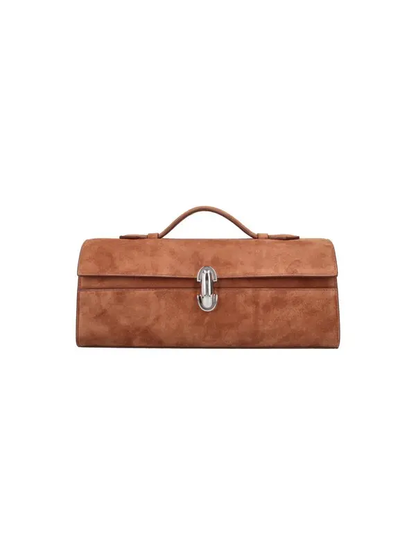 Savette Suede Calfskin Top Handle Bag