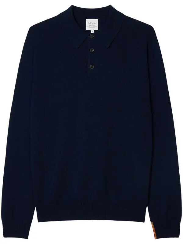 Paul Smith 100% Cashmere Polo Shirt - Navy