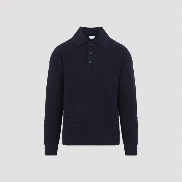 Bottega Veneta Intrecciato Knit Wool Polo For
