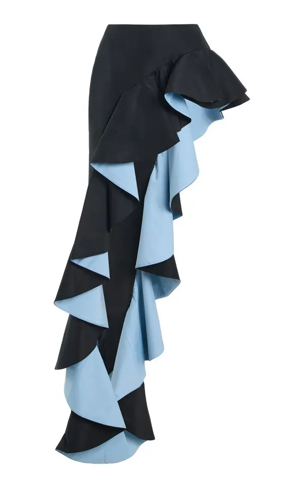 LAQUAN SMITH Contrast Ruffle Mini Skirt