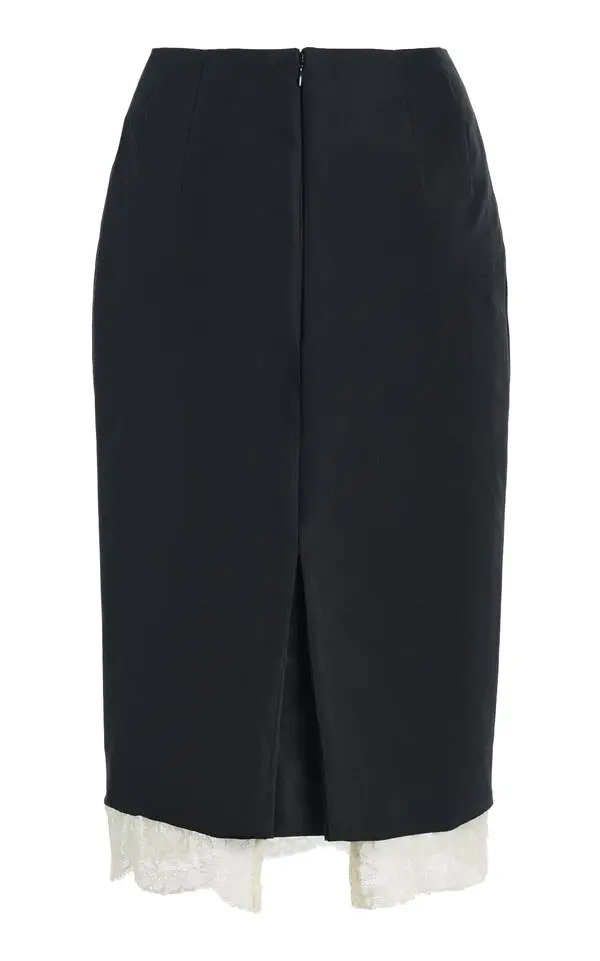 LAQUAN SMITH Lace-trim Midi Skirt
