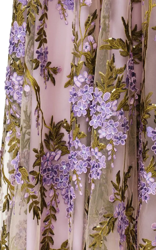 Naeem Khan Floral Lace Gown - Multi